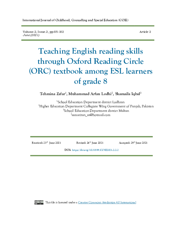 (PDF) Teaching English reading skills through Oxford Reading Circle ...