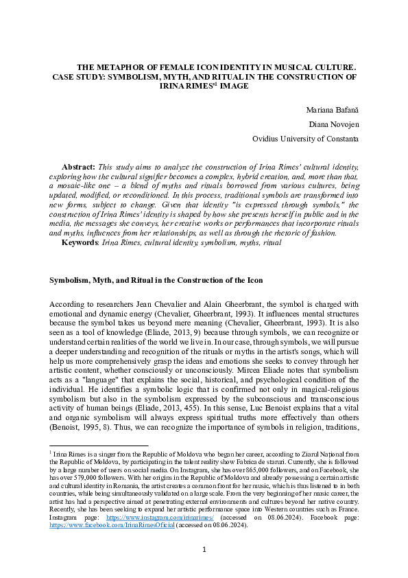 (PDF) THE METAPHOR OF FEMALE ICON IDENTITY IN MUSICAL CULTURE. CASE ...