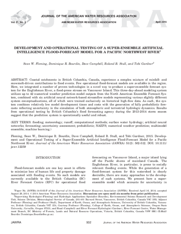 (PDF) Development and Operational Testing of a Super-Ensemble ...