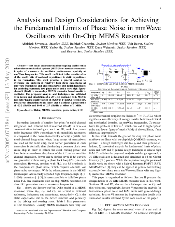 (PDF) Analysis and Design Considerations for Achieving the Fundamental Limits of Phase Noise in ...