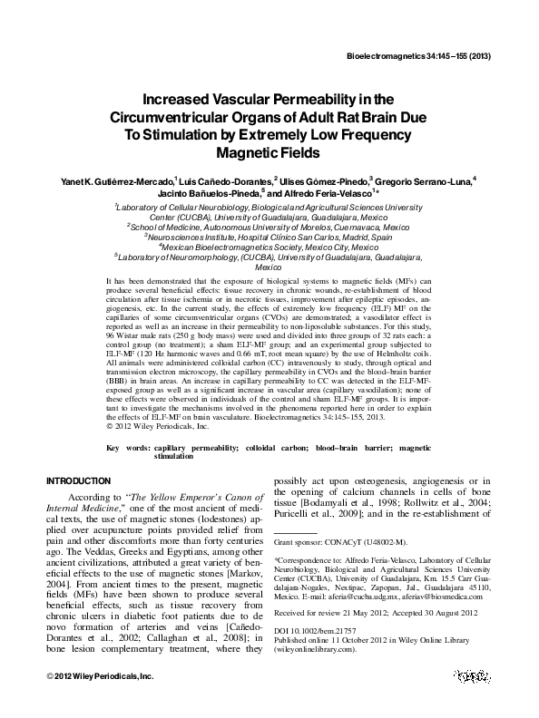 (PDF) Increased vascular permeability in the circumventricular organs ...