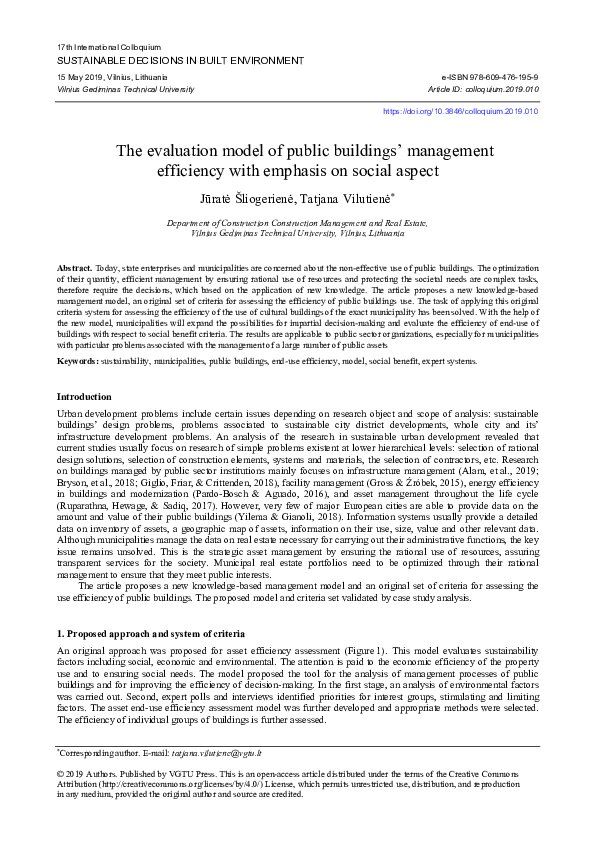 (PDF) The evaluation model of public buildings’ management efficiency ...