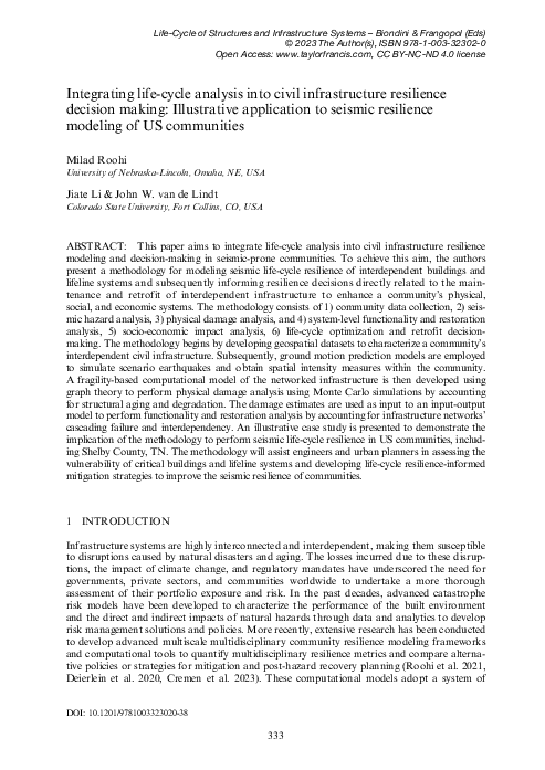 (PDF) Integrating life-cycle analysis into civil infrastructure resilience decision making ...