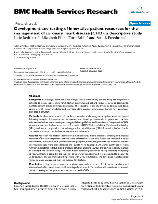 (PDF) Development and testing of innovative patient resources for the ...
