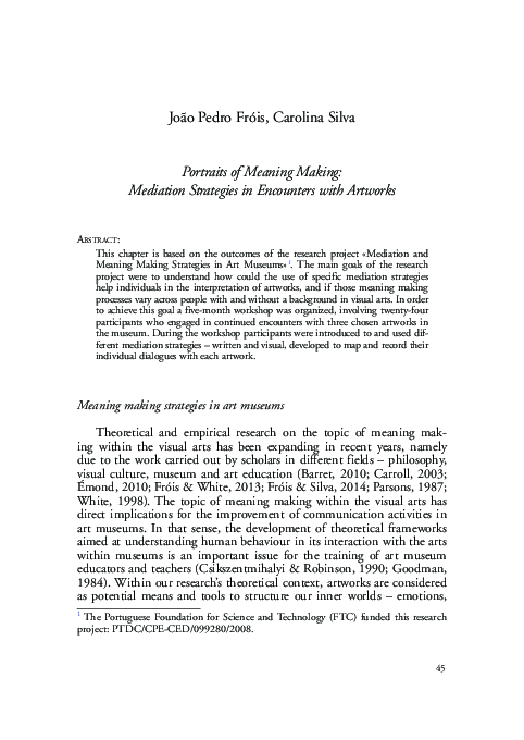 (PDF) Portraits of Meaning Making