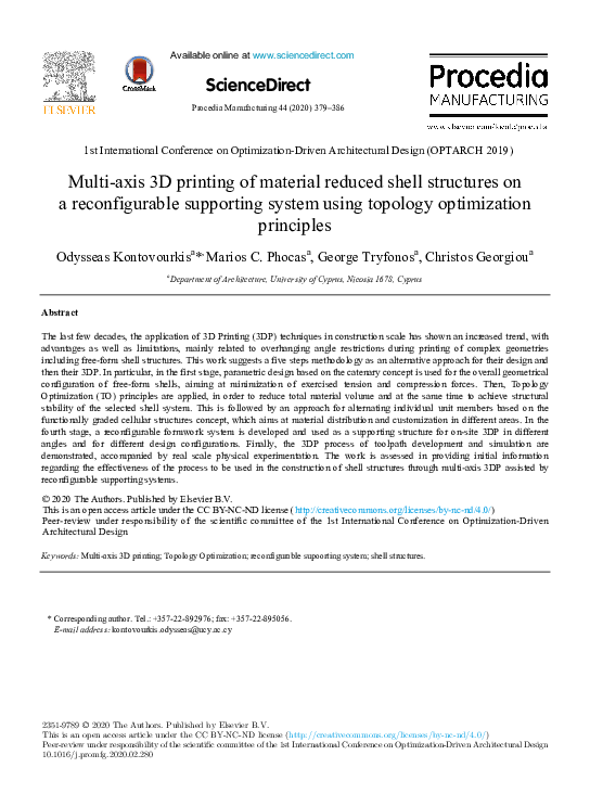 (PDF) Multi-axis 3D printing of material reduced shell structures on a reconfigurable supporting ...
