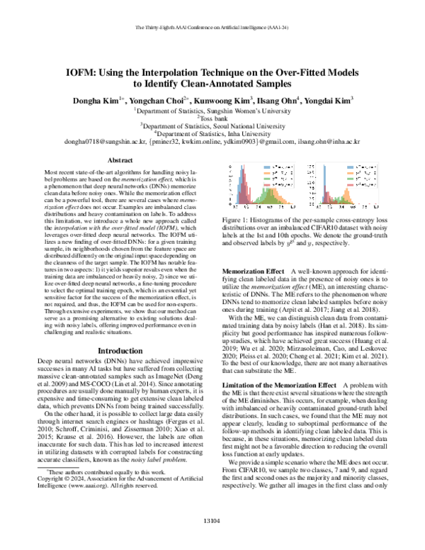 (PDF) IOFM: Using the Interpolation Technique on the Over-Fitted Models to Identify Clean ...