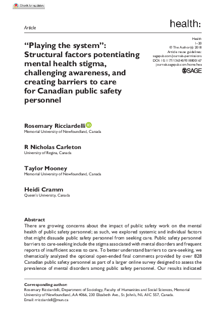 (PDF) “Playing the system”: Structural factors potentiating mental ...
