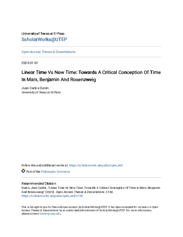 (PDF) Linear Time Vs Now Time: Towards A Critical Conception Of Time In ...