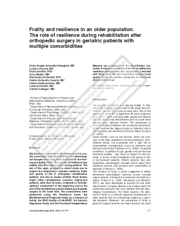 (PDF) Frailty and resilience in an older population. The role of ...