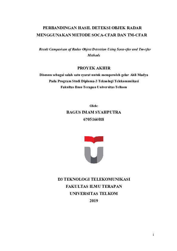 (PDF) Perbandingan Hasil Deteksi Objek Radar Menggunakan Metode Soca ...