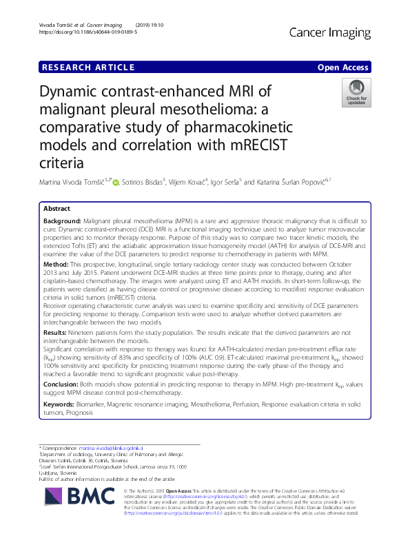 (PDF) Dynamic contrast-enhanced MRI of malignant pleural mesothelioma ...