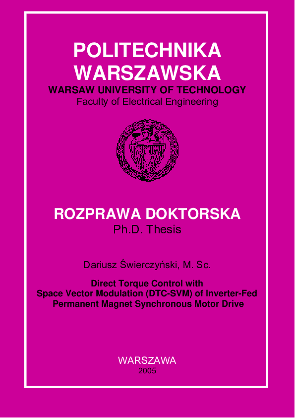 Pdf Direct Torque Control With Space Vector Modulation Dtc Svm Of Inverter Fed Permanent