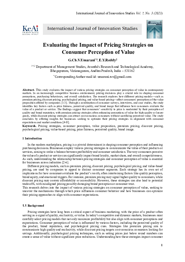 (PDF) Evaluating the Impact of Pricing Strategies on Consumer ...