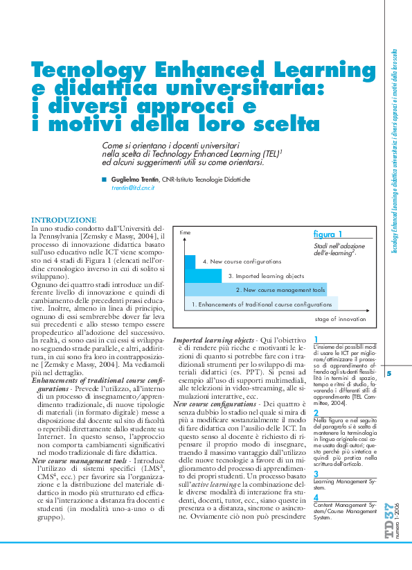 (PDF) Technology Enhanced Learning and university teaching: different approaches and reasons for ...