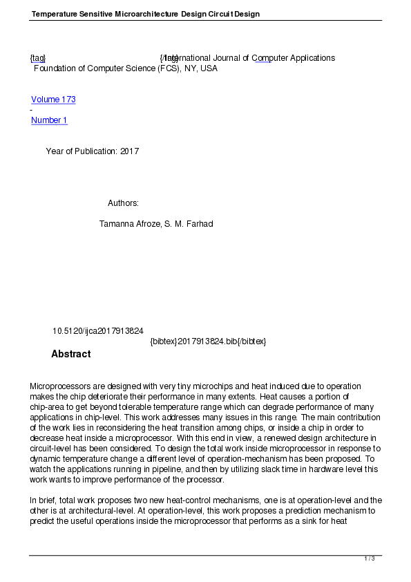 (PDF) Temperature Sensitive Microarchitecture Design Circuit Design