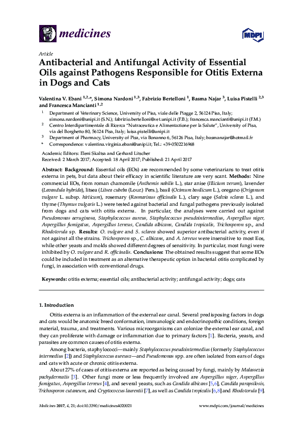 (PDF) Antibacterial and Antifungal Activity of Essential Oils against ...