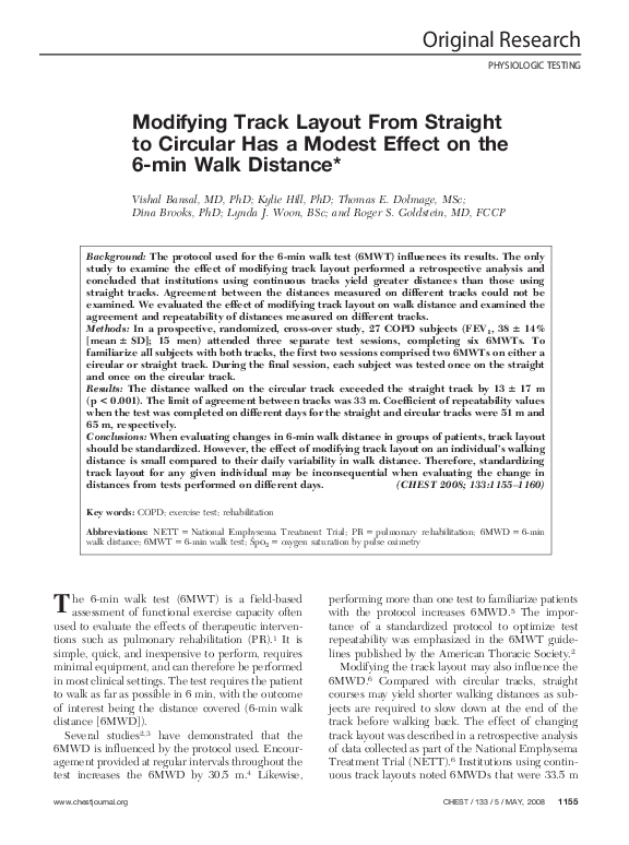 (PDF) Modifying Track Layout From Straight to Circular Has a Modest ...
