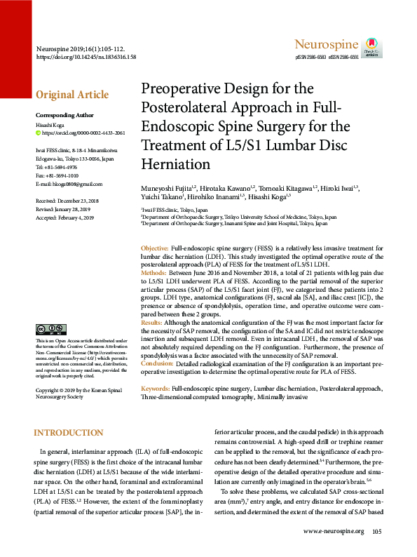 (PDF) Preoperative Design for the Posterolateral Approach in Full ...