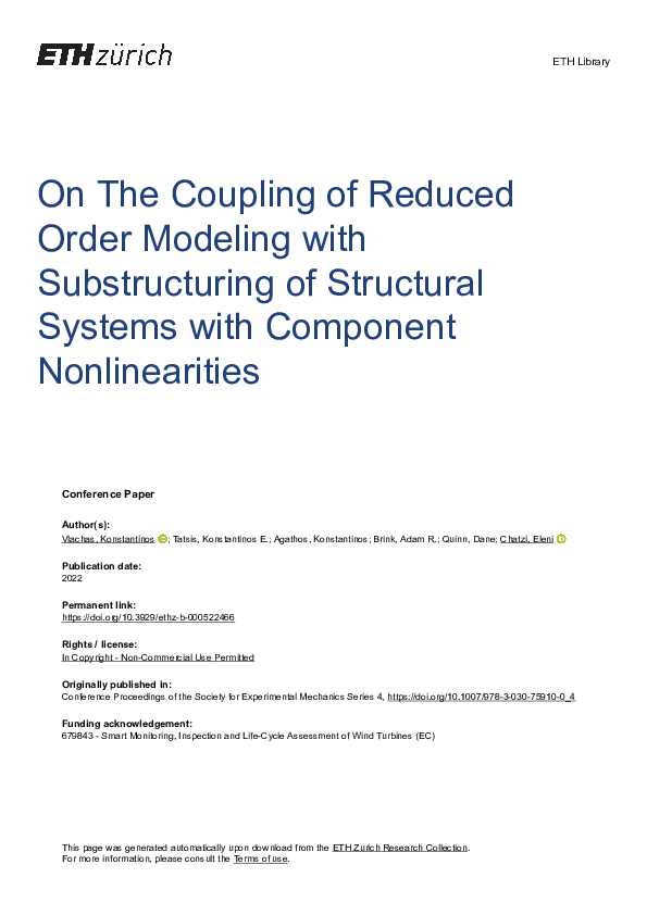 (PDF) On the Coupling of Reduced Order Modeling with Substructuring of Structural Systems with ...