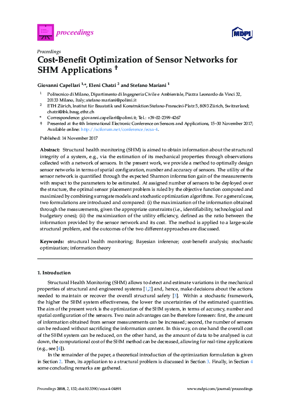 Cost-Benefit Optimization of Sensor Networks for SHM Applications