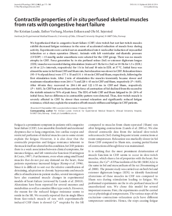 Contractile properties of in situ perfused skeletal muscles from rats ...