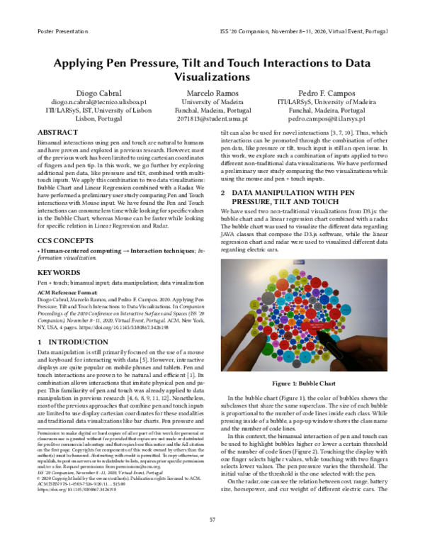 (PDF) Applying Pen Pressure, Tilt and Touch Interactions to Data Visualizations