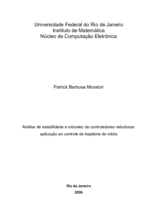 (PDF) Universidade Federal do Rio de Janeiro Instituto de Matem tica N cleo de Computa o Eletr nica