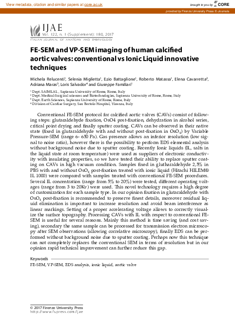 FE-SEM and VP-SEM imaging of human calcified aortic valves ...