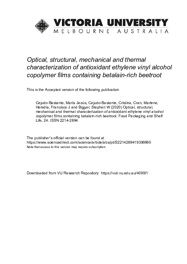 (PDF) Optical, structural, mechanical and thermal characterization of ...