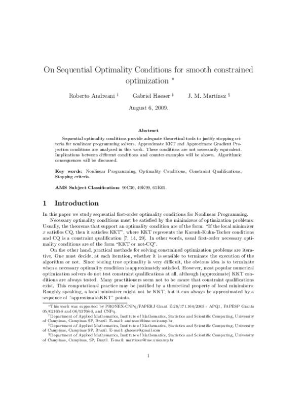 Pdf On Sequential Optimality Conditions For Smooth Constrained 9931