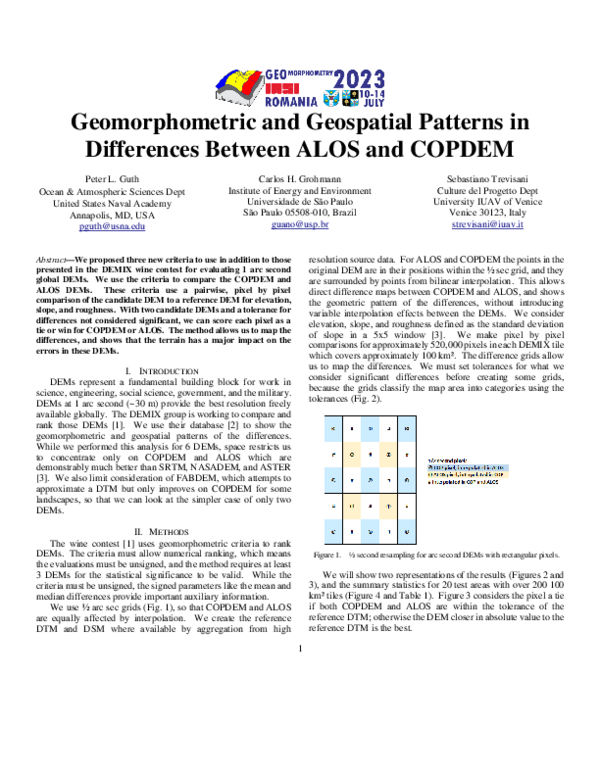 (PDF) Geomorphometric and Geospatial Patterns in Differences Between ...