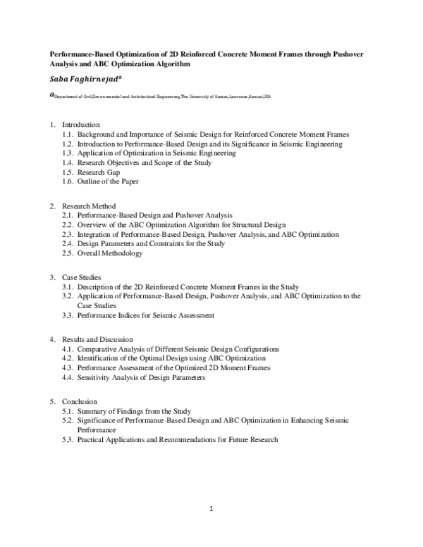 (PDF) Performance-Based Optimization of 2D Reinforced Concrete Moment ...