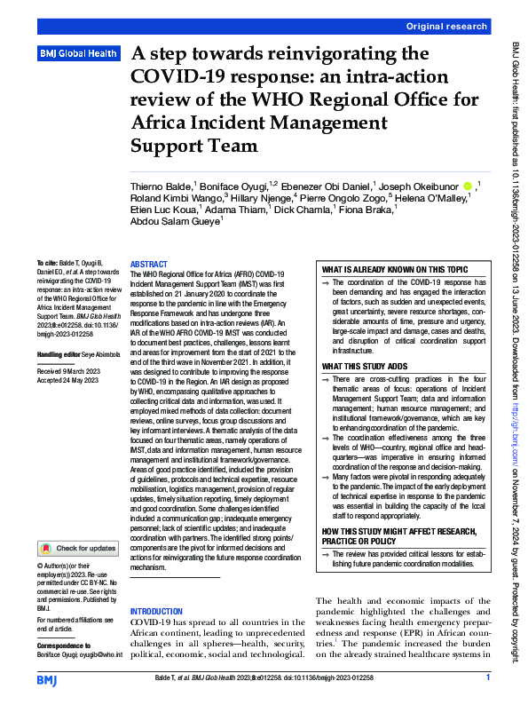 (PDF) A step towards reinvigorating the COVID-19 response: an intra ...