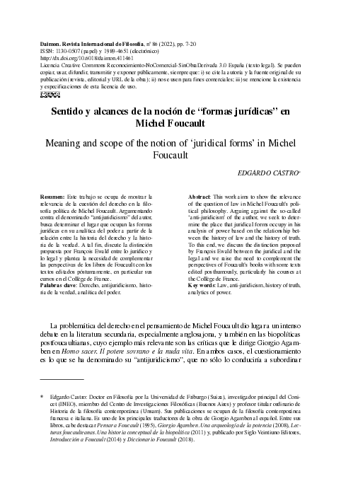 (PDF) Sentido y alcances de la noción de "formas jurídicas" en Michel ...