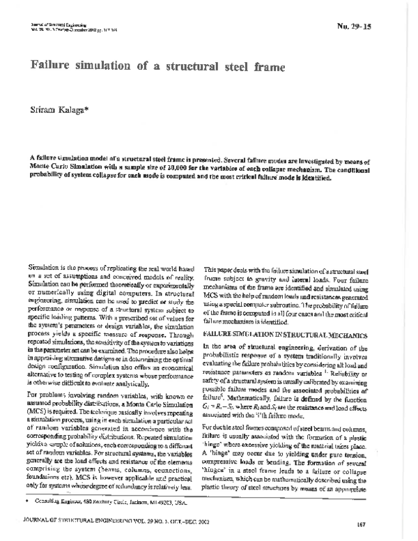 (PDF) Failure Simulation of a Structural Steel Frame