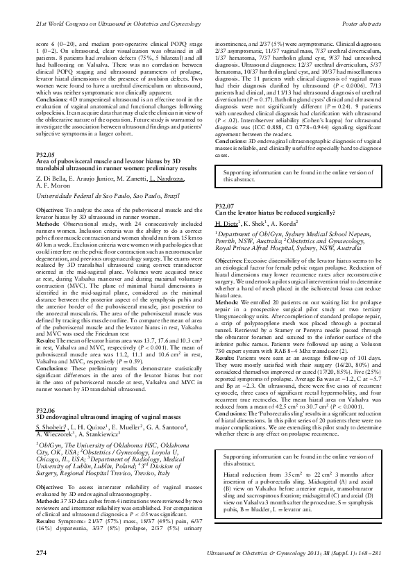 (PDF) P32.06: 3D endovaginal ultrasound imaging of vaginal masses