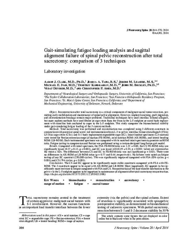 (PDF) Gait-simulating fatigue loading analysis and sagittal alignment ...