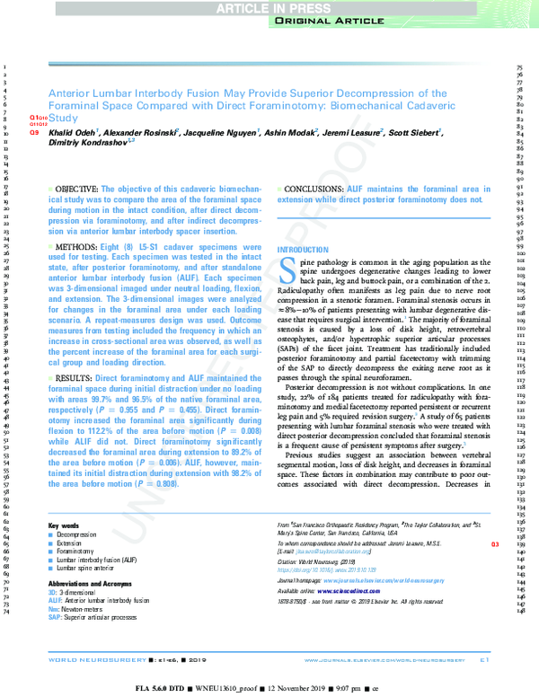 (PDF) Anterior Lumbar Interbody Fusion May Provide Superior ...