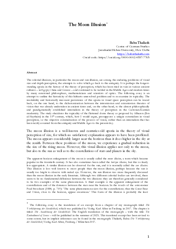 (PDF) The Moon Illusion