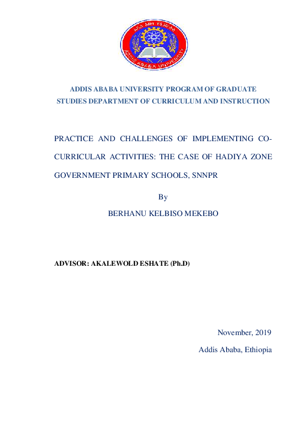 (PDF) ADDIS ABABA UNIVERSITY PROGRAM OF GRADUATE STUDIES DEPARTMENT OF ...