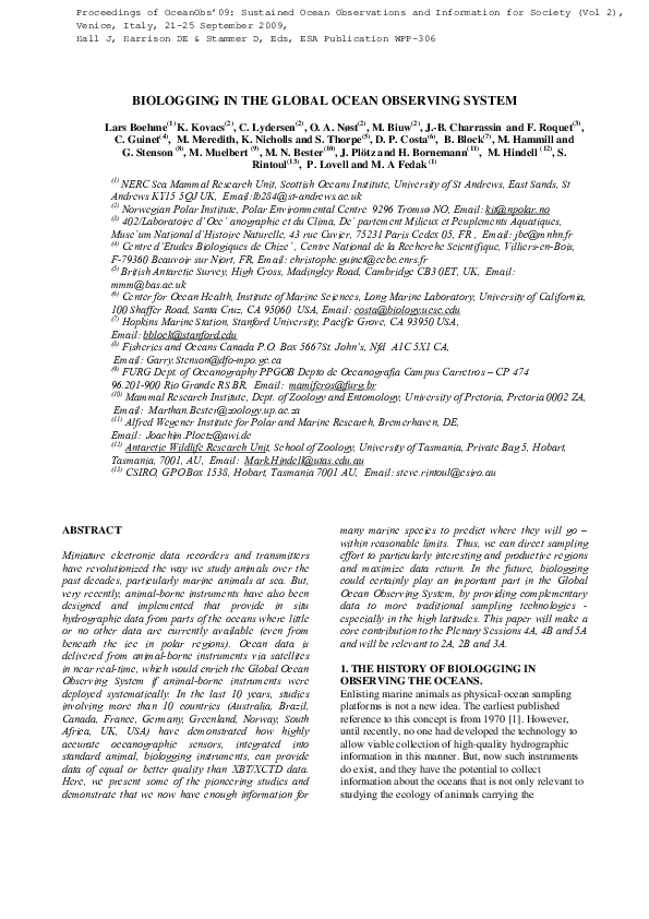 (PDF) Biologging in the Global Ocean Observing System