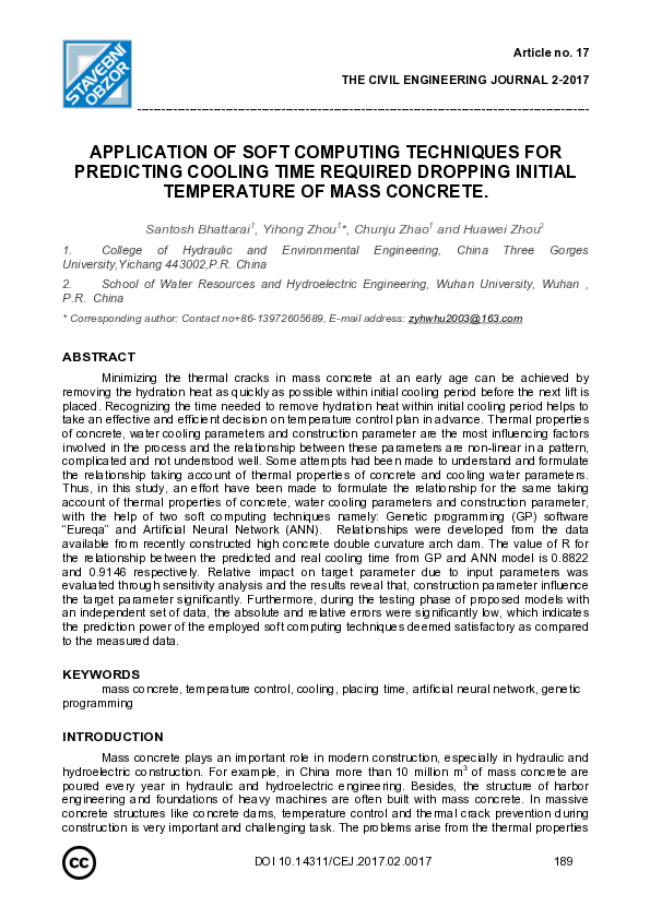 Application of Soft Computing Techniques for Predicting Cooling Time Required Dropping Initial ...