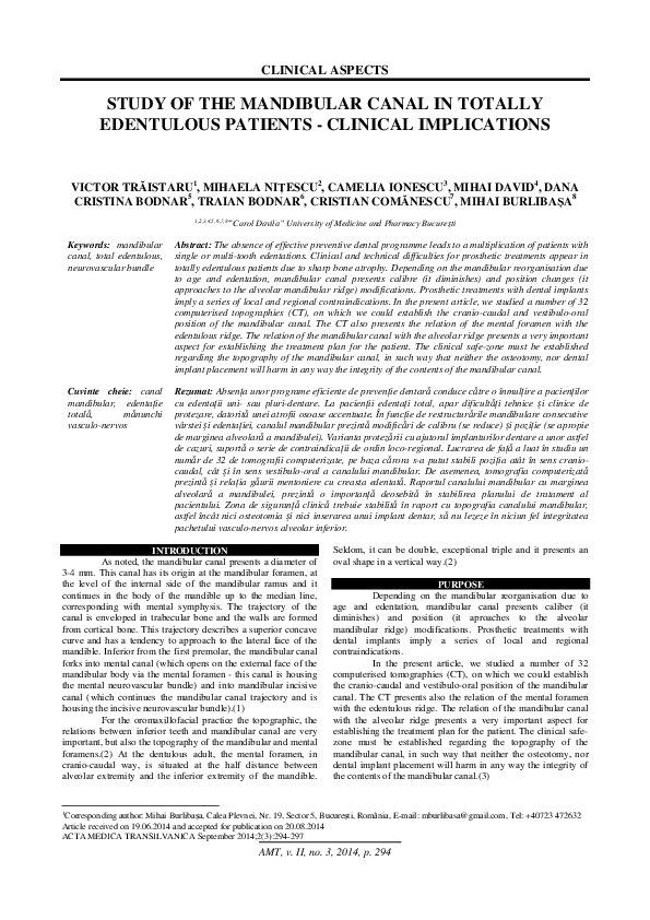 (PDF) Study of the Mandibular Canal in Totally Edentulous Patients ...