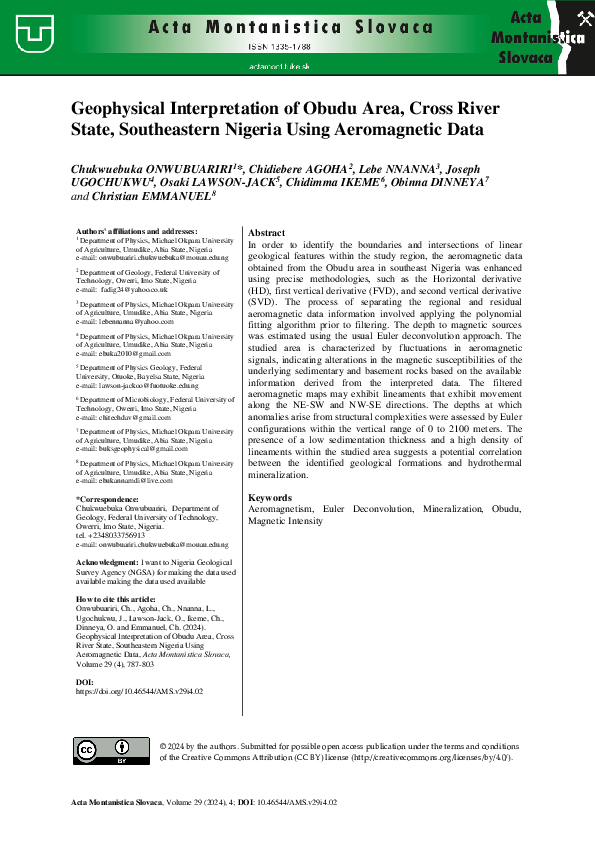 (PDF) Geophysical Interpretation of Obudu Area, Cross River State ...