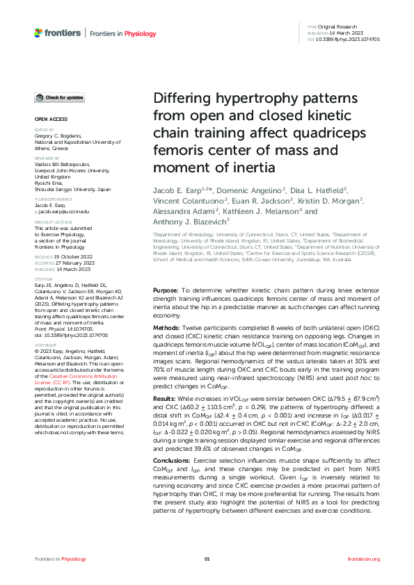 (PDF) Differing hypertrophy patterns from open and closed kinetic chain ...