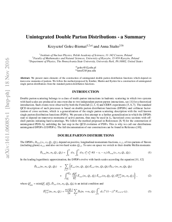 Unintegrated double parton distributions - A summary