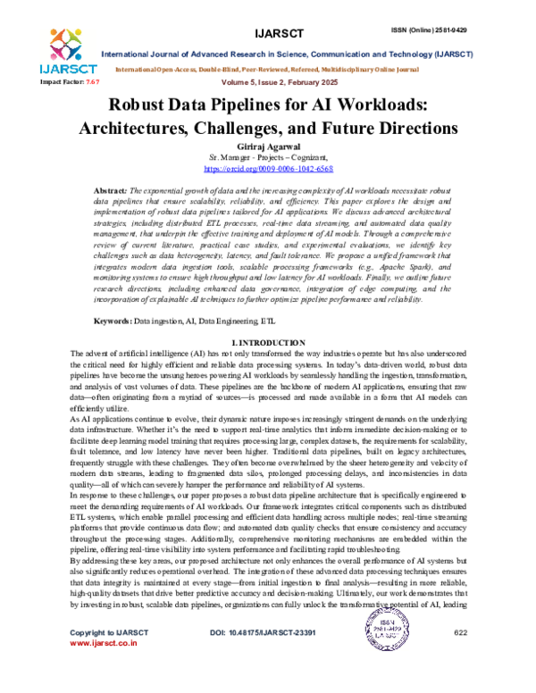 (PDF) Robust Data Pipelines for AI Workloads: Architectures, Challenges ...