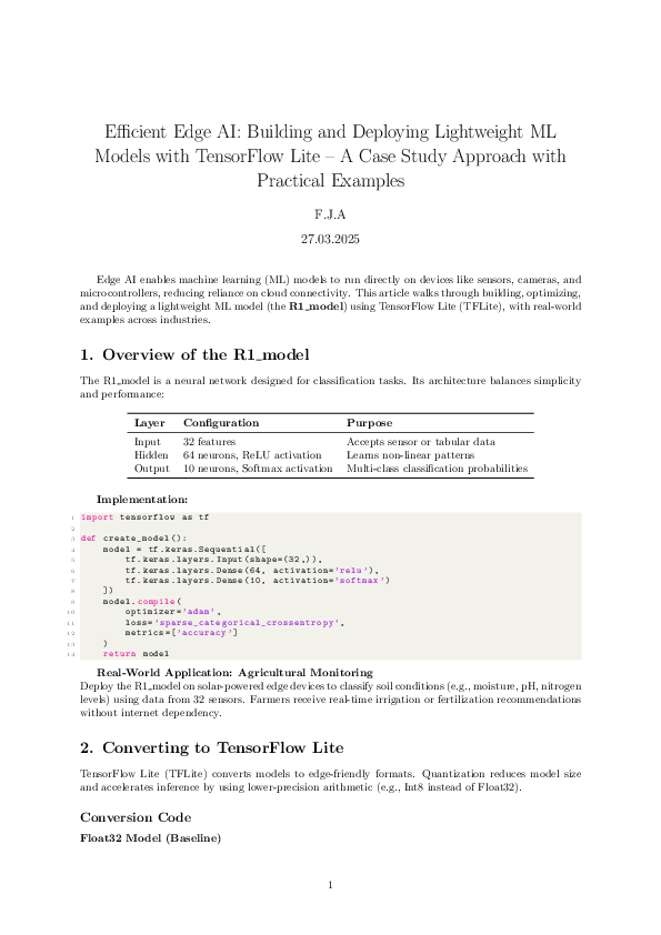 (PDF) Efficient Edge AI: Building and Deploying Lightweight ML Models with TensorFlow Lite -A ...