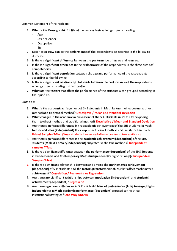 (PDF) SPSS STATISTICAL TREATMENT ANALYSIS